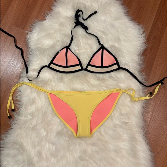 triangl swimwear | Swim | Triangl Pink And Yellow Bikini Set | Poshmark
